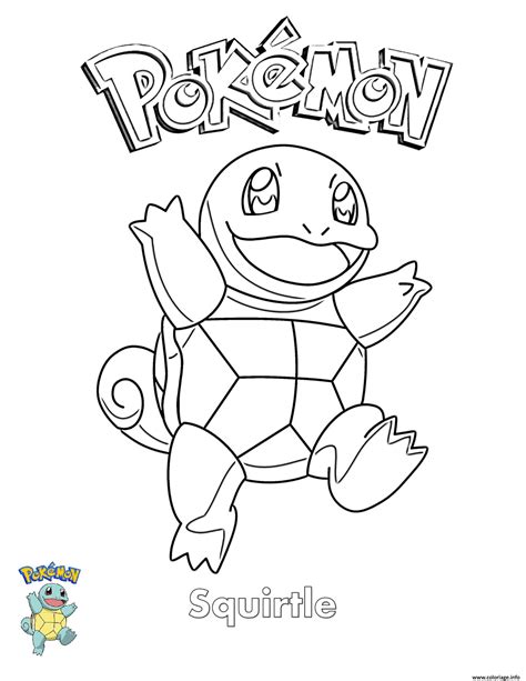 Coloriage Squirtle Pokemon Dessin Pokemon à imprimer