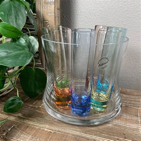 Six 6 Artland Vodka Or Tequila Shooter Shot Glasses With Ice Bucket