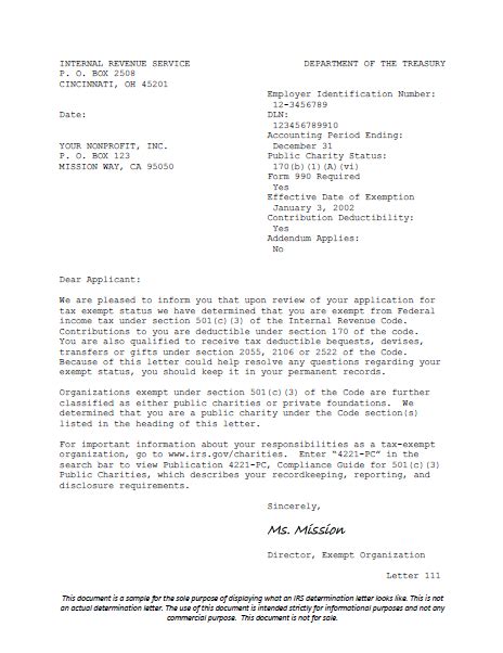 Irs Determination Letter Harbor Compliance