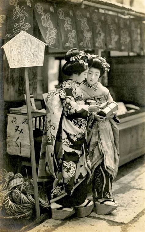 Japanese Art Geishas Japanese Vintage Geisha Photograph Two Etsy In