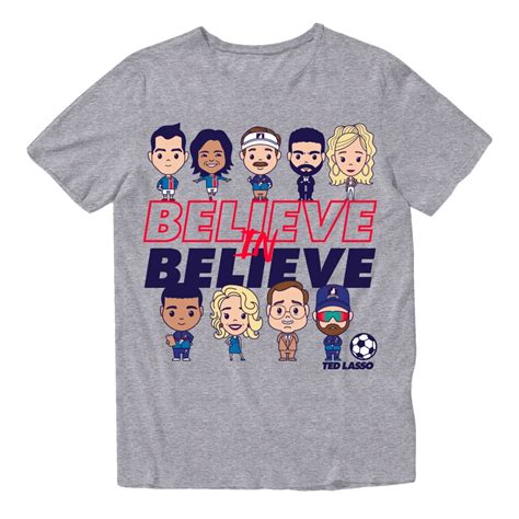 Ted Lasso Animated Characters I Believe In Believe Mens And Womens Short Sleeve T Shirt
