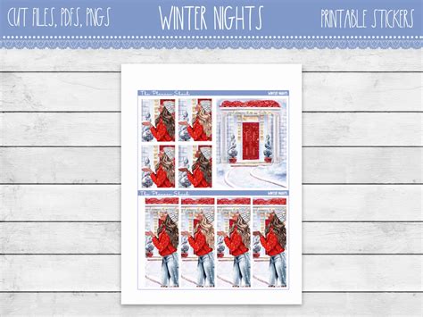 Printable Winter Nights Weekly Erin Condren Winter Etsy