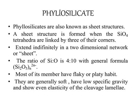 Silicate Structure And Its Classification