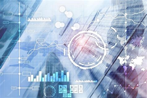 비즈니스 인텔리전스 Bi 핵심 성과 지표 Kpi 분석 대시보드 투명 흐리게 배경 프리미엄 사진