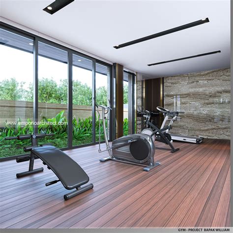 Desain Ruang Gym Interior Rumah Klasik Modern 2 Lantai Bapak ATS Di