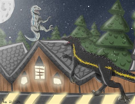 Blue Vs Indoraptor Jurassic World By Avathehedgehog8 On Deviantart