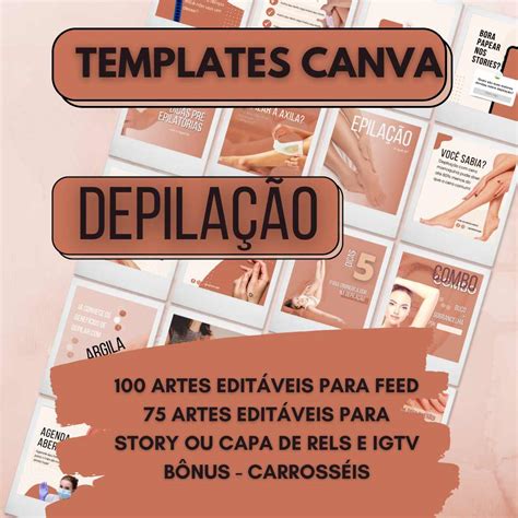 Depilação PACK CANVA TEMPLATES EDITÁVEIS Duda Nicoletti Hotmart