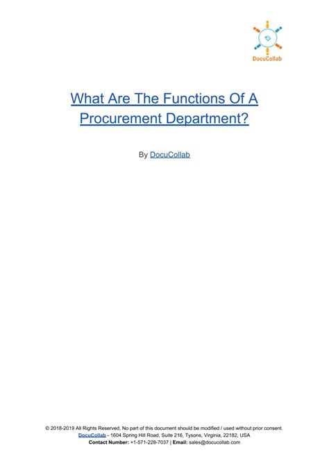 What Are The Functions Of A Procurement Department