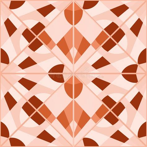 Vintage Mosaic Seamless Pattern Decorative Triangle Shapes Endless Wallpaper Stock Vector