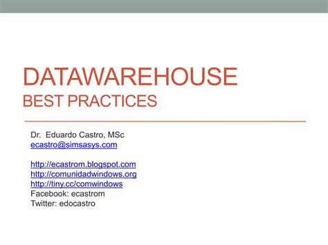 Data Warehouse Best Practices Ppt