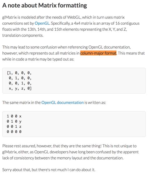 Row Major Vs Column Major Conventions · Issue 612 · Kitwarevtk Js