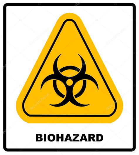 Signo De Peligro Biológico De Alerta De Amenaza Biológica Texto De