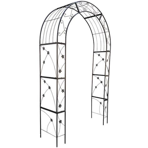Sudzendf 94 5 In Black Metal Outdoor Garden Arch Trellis Climbing