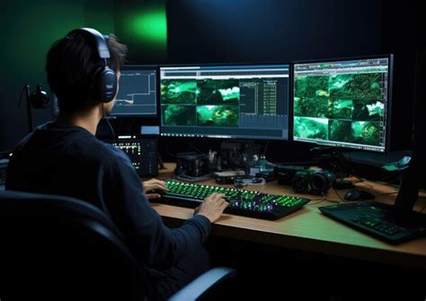 Premium Ai Image A Highangle Shot Of A Video Editor Using A Green