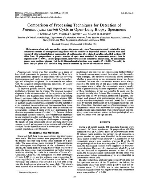 Pdf Comparison Of Processing Techniques For Detection Of Pneumocystis