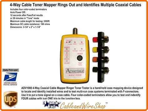 4 Way Cable Toner Mapper To Ring Out And Identify Multiple Coaxial