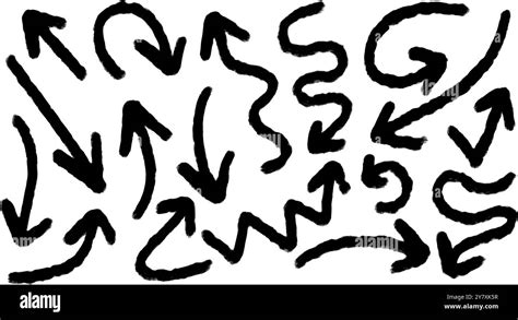 A Collection Of Hand Drawn Arrows In Various Directions Creative Illustration Stock Vector