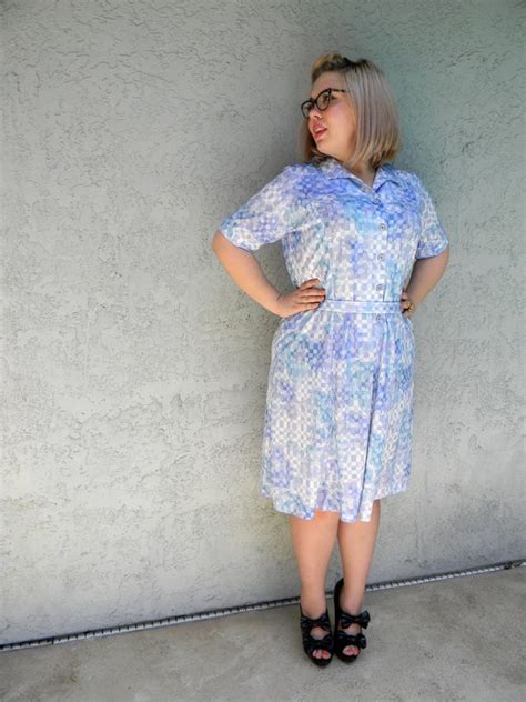 Sexy Secretary Plus Size Dress Vintage S S Baby Blue