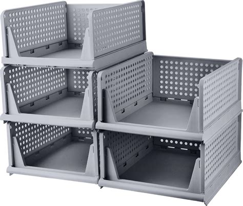 Clapone Folding 5 Piece Closet Organizers Storage Box Stackable