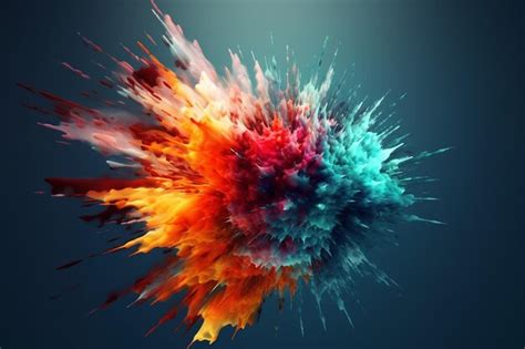 Premium Photo Dynamic Energy Burst With Vibrant Color And Explosive