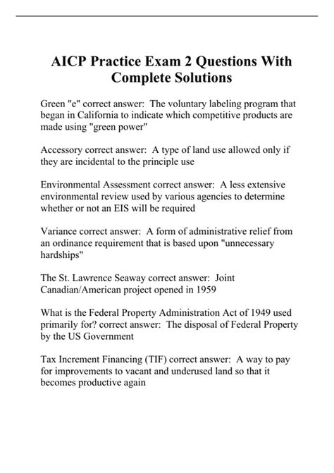 AICP Practice Exam 2 Questions With Complete Solutions AICP Stuvia US