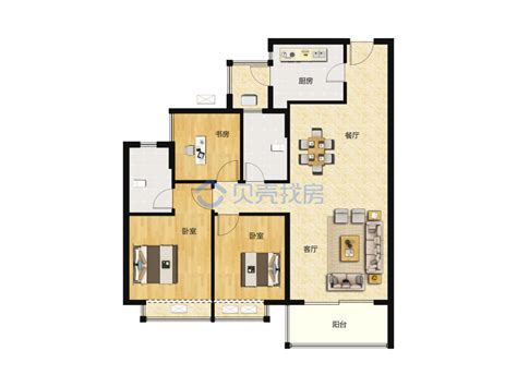 嘉华嘉誉湾 东莞嘉华嘉誉湾楼盘零居室户型图 3室2厅2卫建面 108m²房型图 东莞贝壳新房