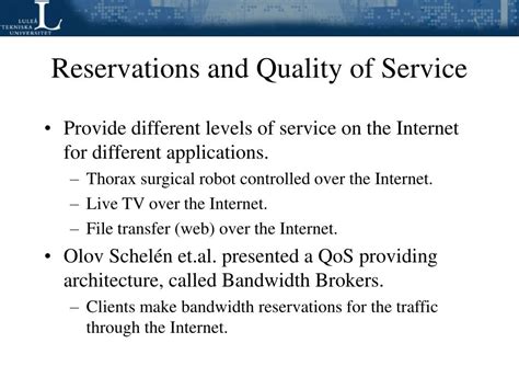 Ppt Data Structures For Bandwidth Reservations And Quality Of Service On The Internet