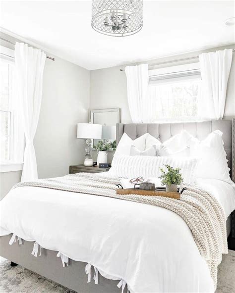 Gray Bedroom With White Window Curtains Soul And Lane