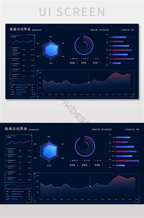 dark color technology sense data master control visualization ui web