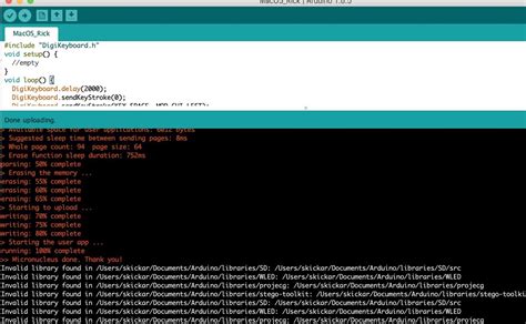 hack macos với tập lệnh digispark ducky