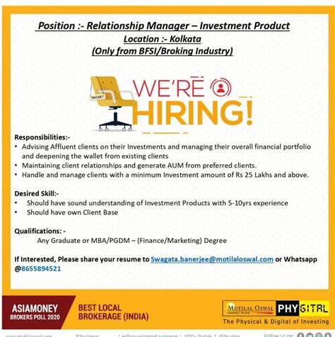 Swagata Banerjee On Linkedin Wearehiring Motilaloswal Bemore