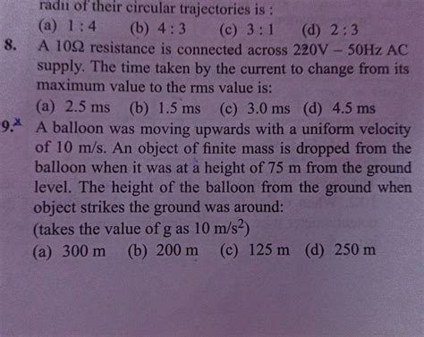 radii of their circular trajectories is filo