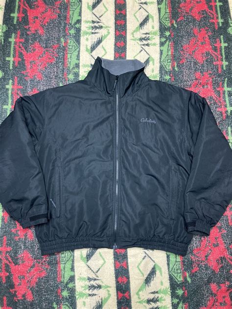 Cabelas × Streetwear × Vintage Cabelas Fleece Lined Jacket Black Full