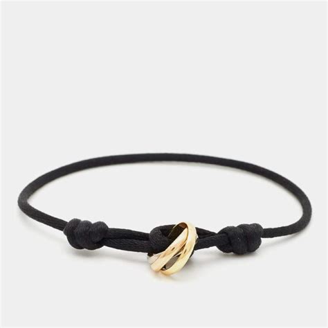 Cartier Trinity De Cartier 18k Three Tone Gold Adjustable Cord Bracelet