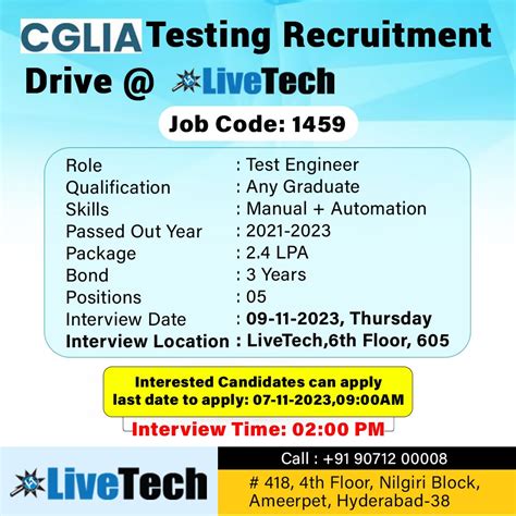 Livetech Qa On Linkedin Fresher Job Opening Please Click Open The
