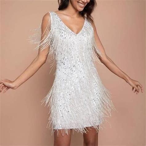 The Great Gatsby Roaring 20s 1920s Cocktail Dress Fringe Mini Dress