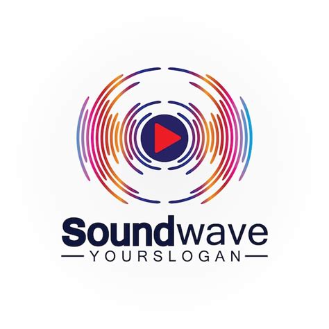 Logo D Onde Sonore Et Vecteur De Symbole Vecteur Premium