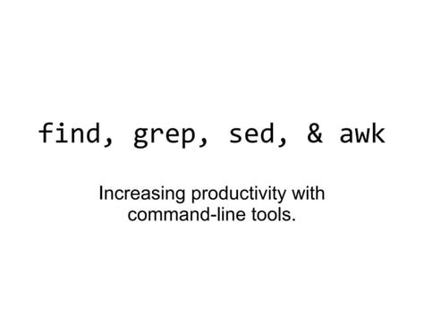 Unix Command Line Tools Ppt