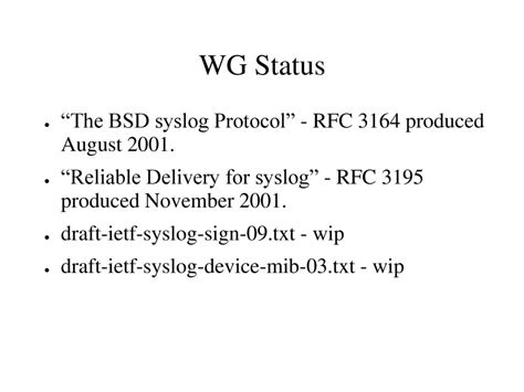 56th Ietf Syslog Wg Chair Chris Lonvick Ppt Download