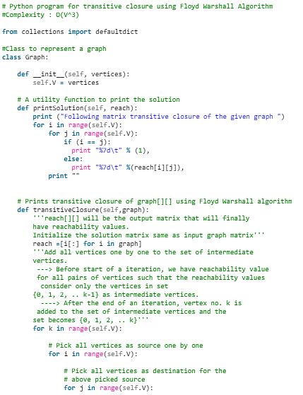 Transitive Closure Of A Graph Algorithms Computer Science