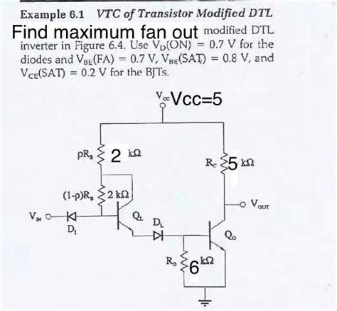 Solved Example 6 1 Vtc Of Transistor Modified Dtl Find