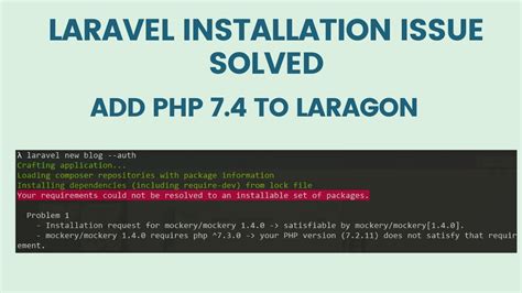 Laravel Installation Issue Solution Add New Php Version To Laragon
