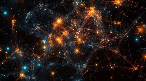 Abstract Network With Glowing Lines And Points Premium Ai Generated Image