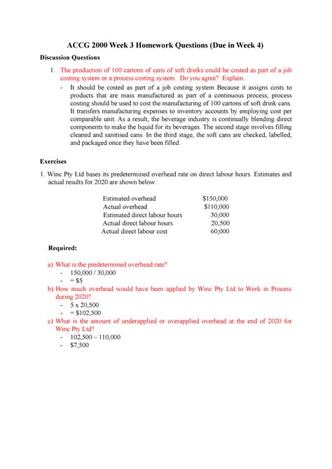 Accg 2000 Week 3 Homework Questions Accg 2000 Week 3 Homework Questions Due In Week 4