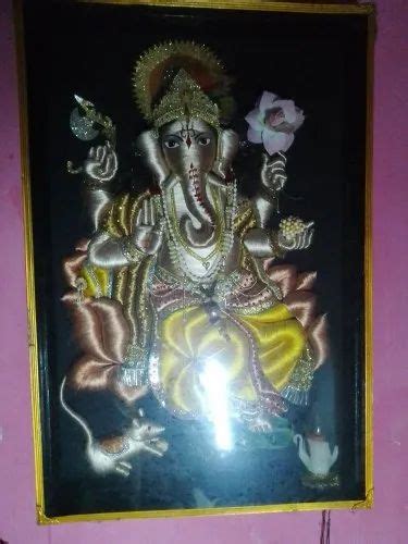 Multicolor Lord Ganesha Thread Work At Piece In Bargarh Id