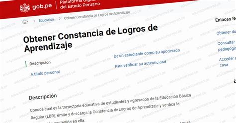 MINEDU Sepa cómo obtener Constancia de Logros de Aprendizaje 2020