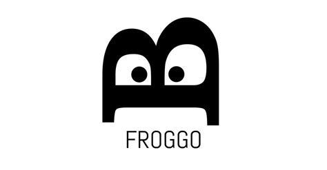 Quirky Black Frog Face Logo On White Background Free Stock Template