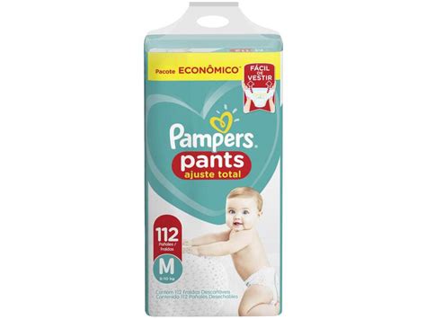 Fralda Calça Pampers Pants Ajuste Total Tam M 6 A 10kg 112 Unidades