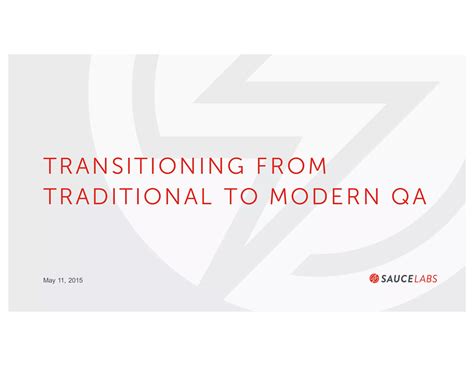 Transitioning From Traditional To Modern Qa Ppt
