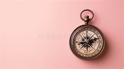 A Solitary Antique Compass Isolated Against A Clean Smooth Single